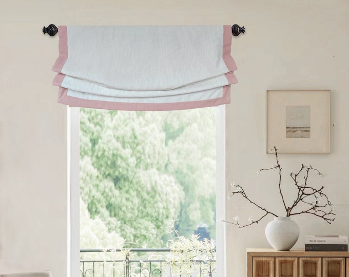 85 Colors,faux fake Relaxed Roman Shade Valance With Bordertrim, Window ...