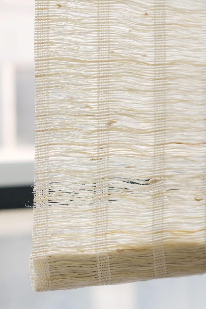 100% Ramie Custom Roman Shades With Cord, Roman Shade With Valance ...