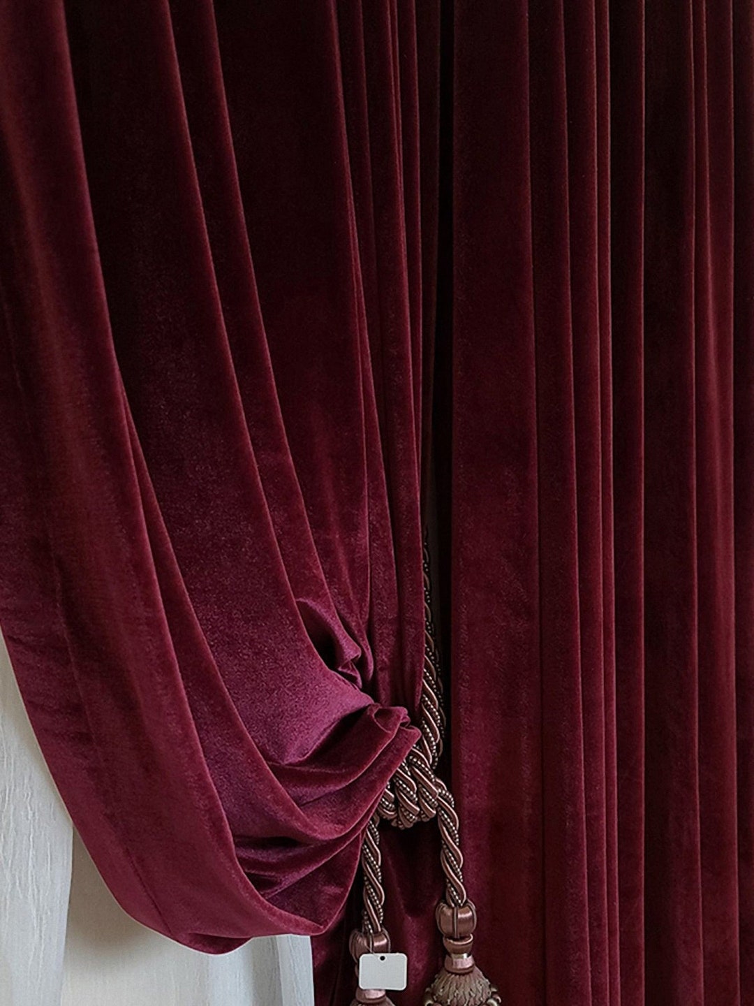 82 Colors,er53,a Pair of Burgundy Velvet Curtains , Living Room ...