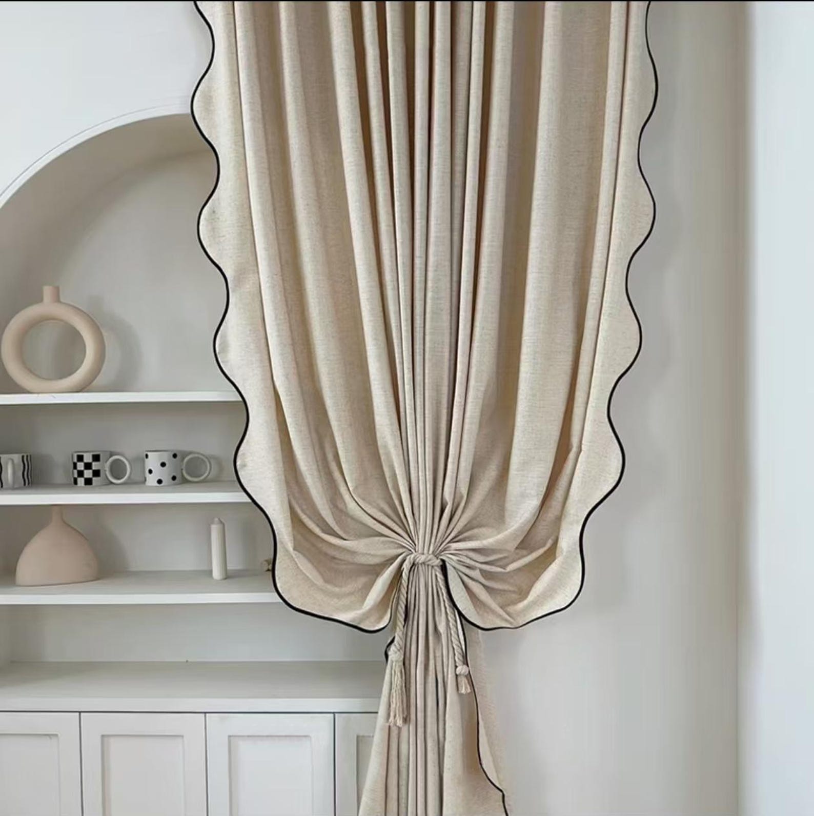 Custom Made With Any Color & Size ,A Pair of Cotton Blend Curtains With ...