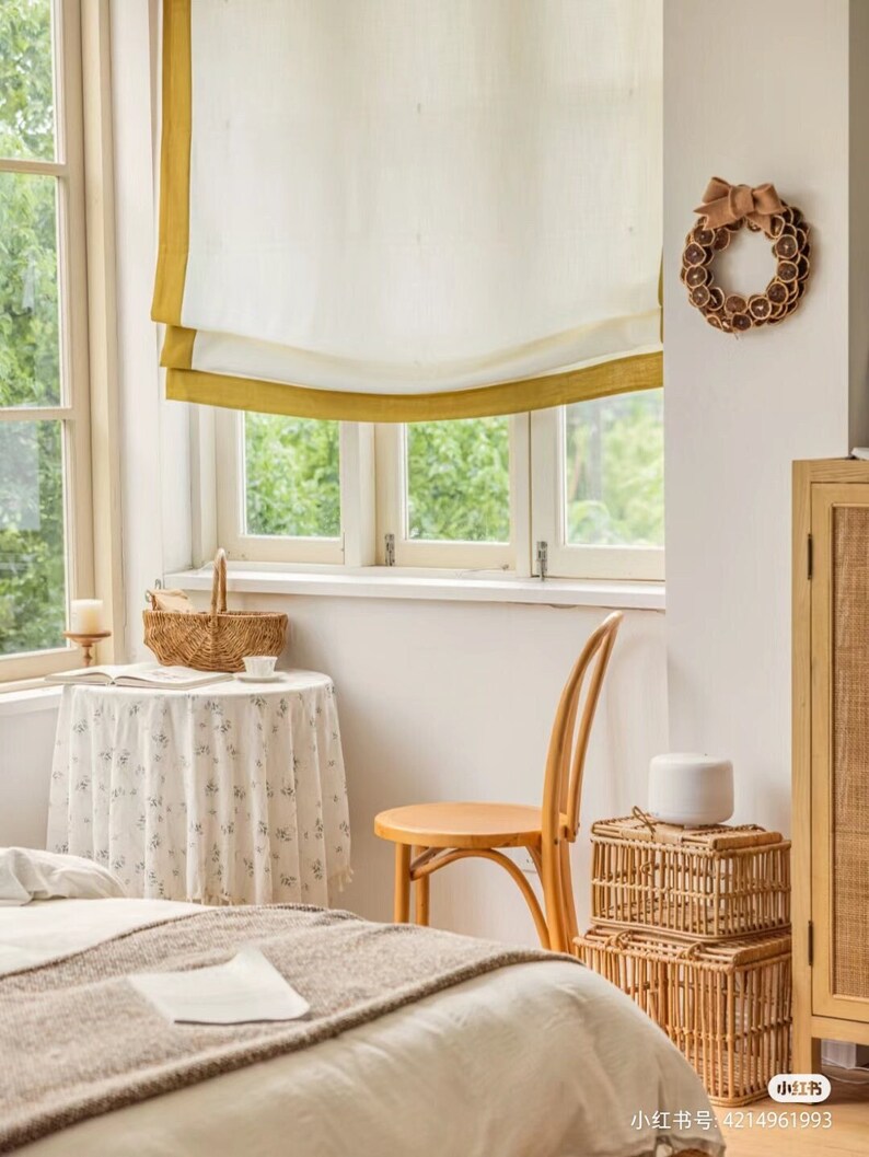 85 Colors Custom Roman Shades With Chain Mechanism,solid Relaxed Roman ...