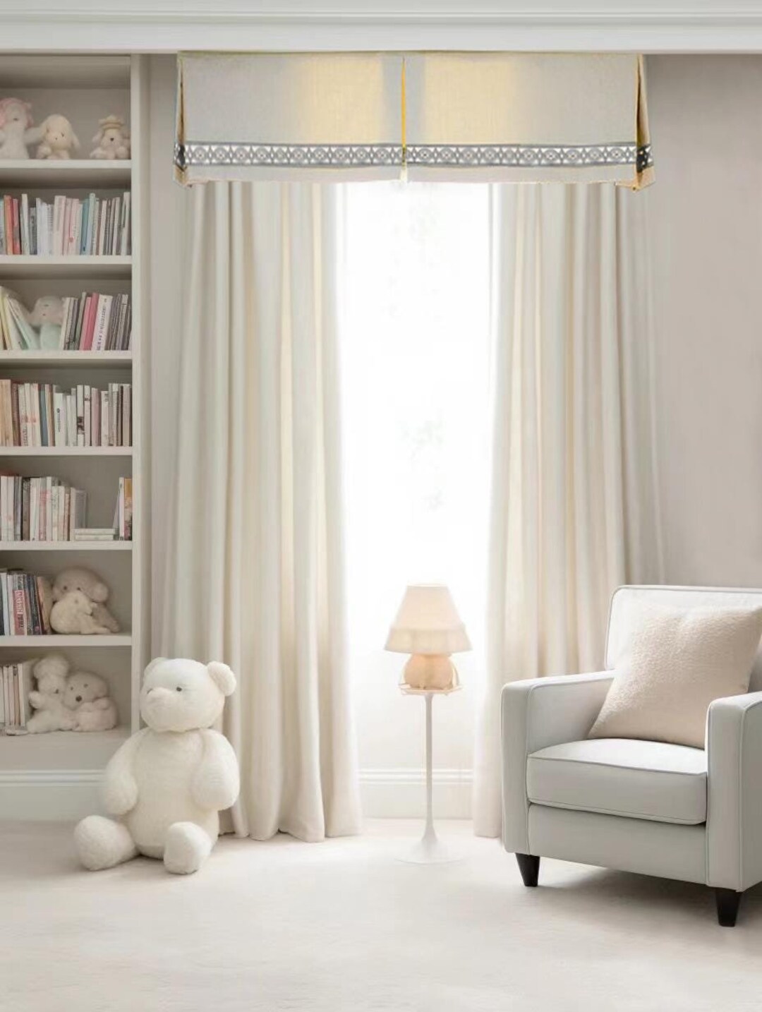 85 Colors,custom Size Window Valance With Decorative Trim. Curtain ...