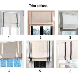 85 Colors Custom Cordless Roman Shades , Border Trim Roman Shade ...