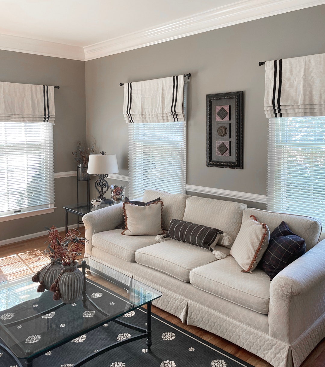 85 Colors,faux (fake) Flat Roman Shade Valance With Trim, Window ...