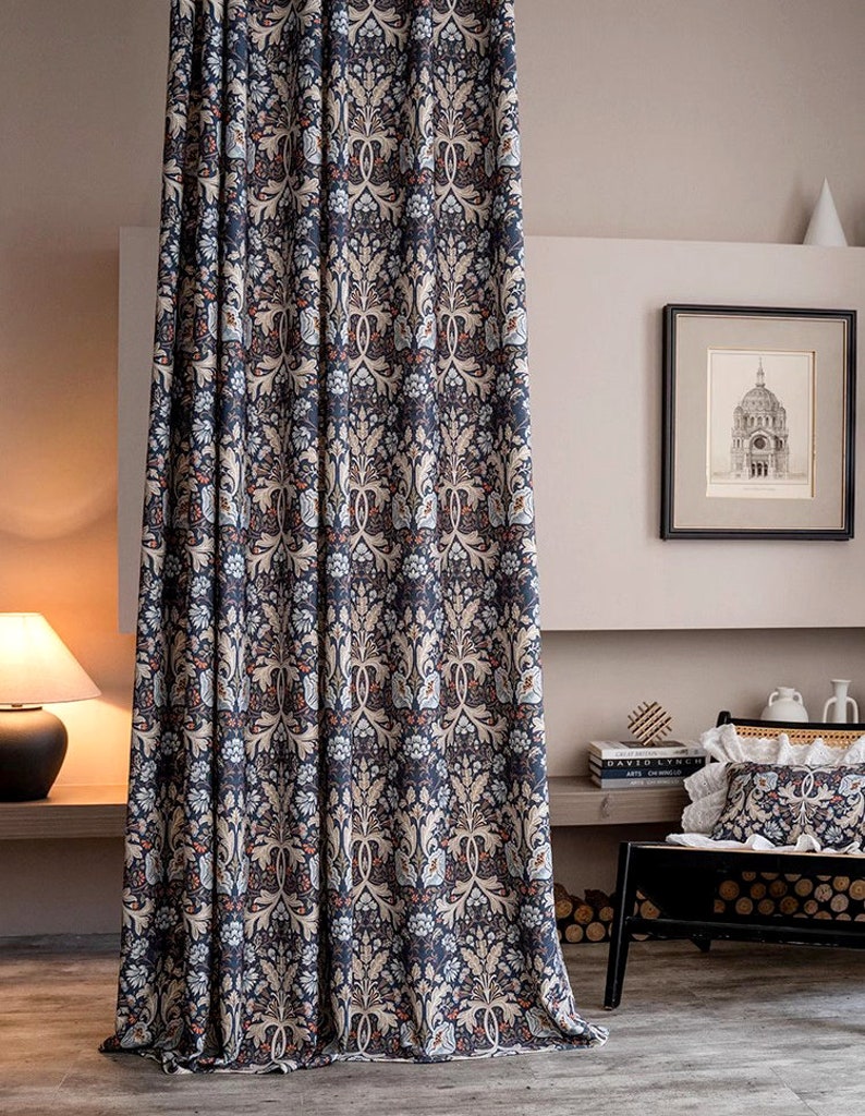 A Pair of Linen Blend Curtains With William Morris Pattern,custom ...