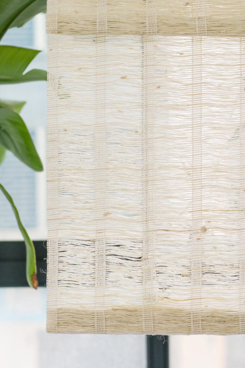100% Ramie Custom Roman Shades With Cord, Roman Shade With Valance ...