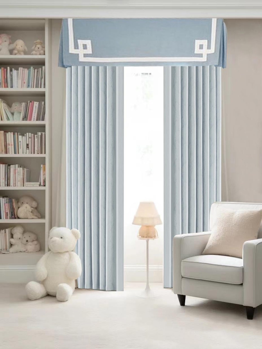 85 Colors,custom Size Window Valance With Track. Greek Key Flat Valance ...