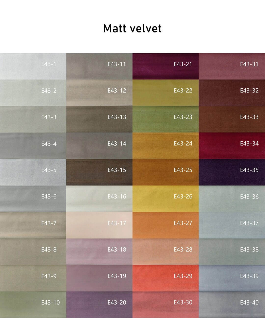 100 Colors, Heavy Weight Velvet Fabric Samples, Velvet Swatches, Fabric ...