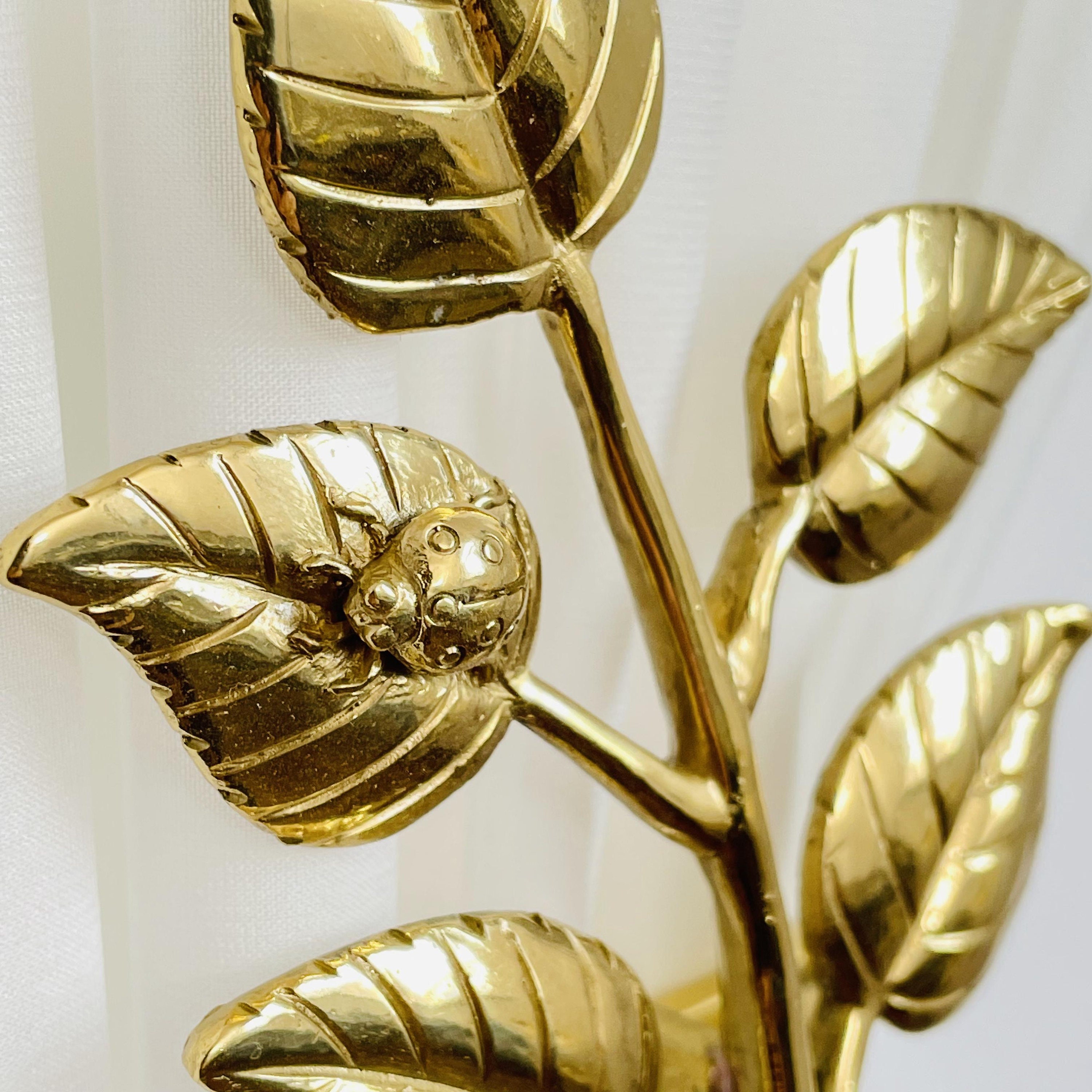 Handmade Solid Brass Ladybug Curtain Tieback ,antique Gold Drapery ...