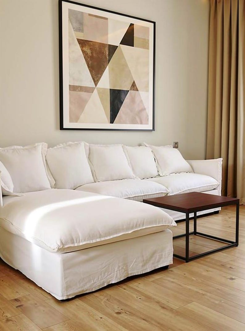 600+ Colors, Full Custom Sectional Sofa Cover, Sofa Frame, Backrest ...