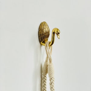 Handmade Solid Brass Swan Wall Hook ,antique Gold Animal Decorative ...