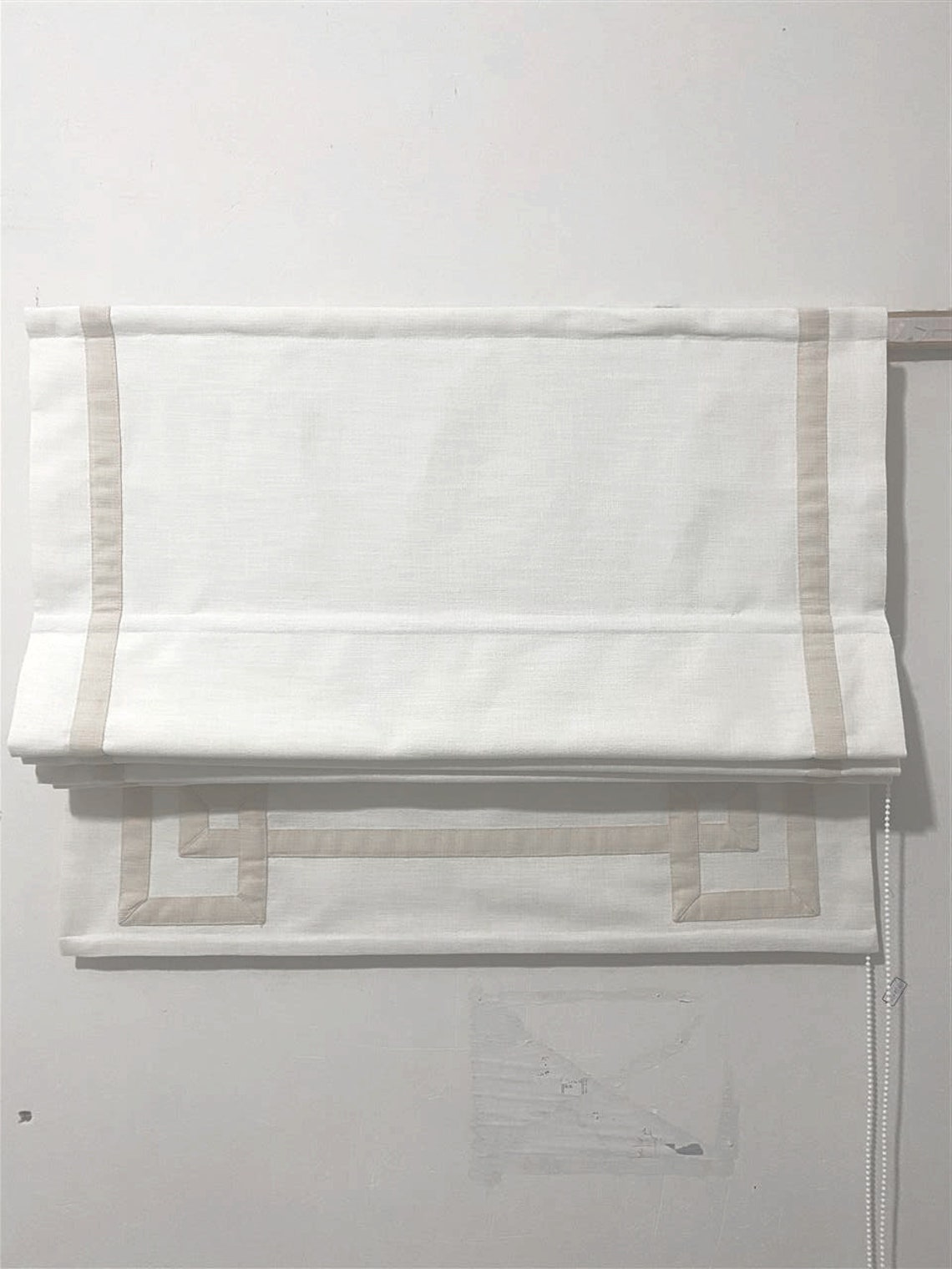 85 Colors Custom Roman Shades With Chain Mechanism, Greek Key Border ...