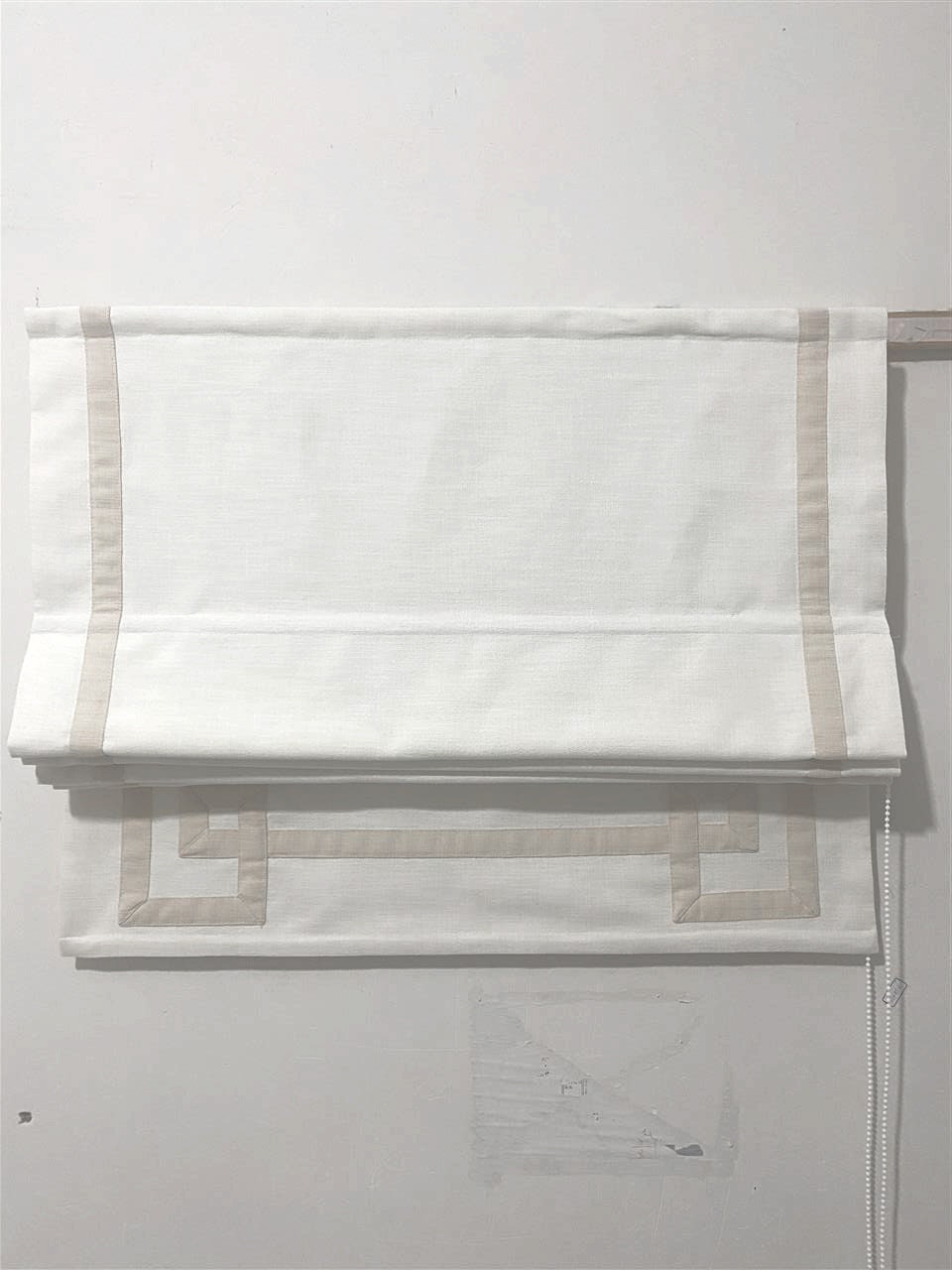 85 Colors Custom Roman Shades With Chain Mechanism, Greek Key Border ...