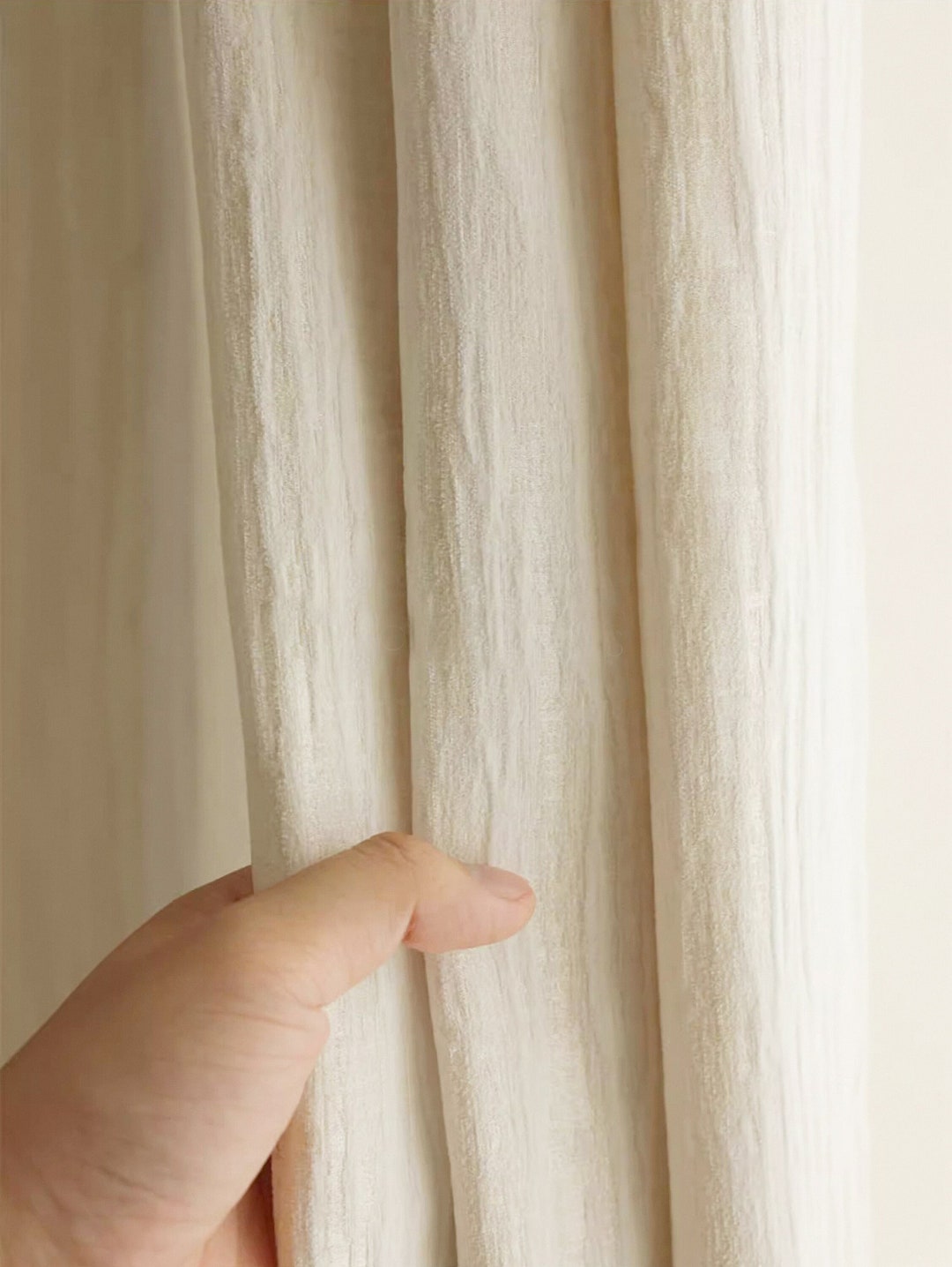 5 Colours A Pair of Cream Curtains With Texture, Custom Boho Curtain ...