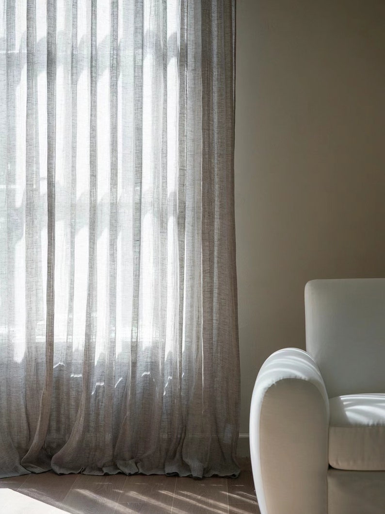 9 Colors,double Layed Linen Blend Sheer Custom Flat Roman Shades With ...