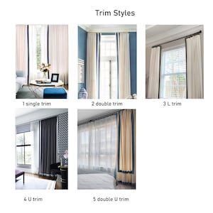 A Pair of Curtains With Border Trim, Custom Heavy Weight Cotton Blend ...