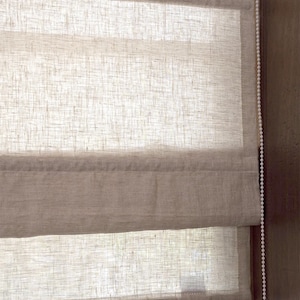 40 Colors , 100% Linen Custom Roman Shades With Chain Mechanism, Flat ...