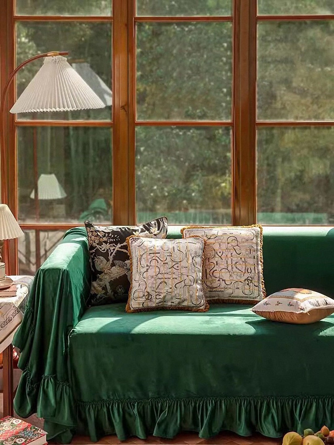 Hundreds of Colours, Any Size,emerald Sofa Slipcover, Velvet Couch ...