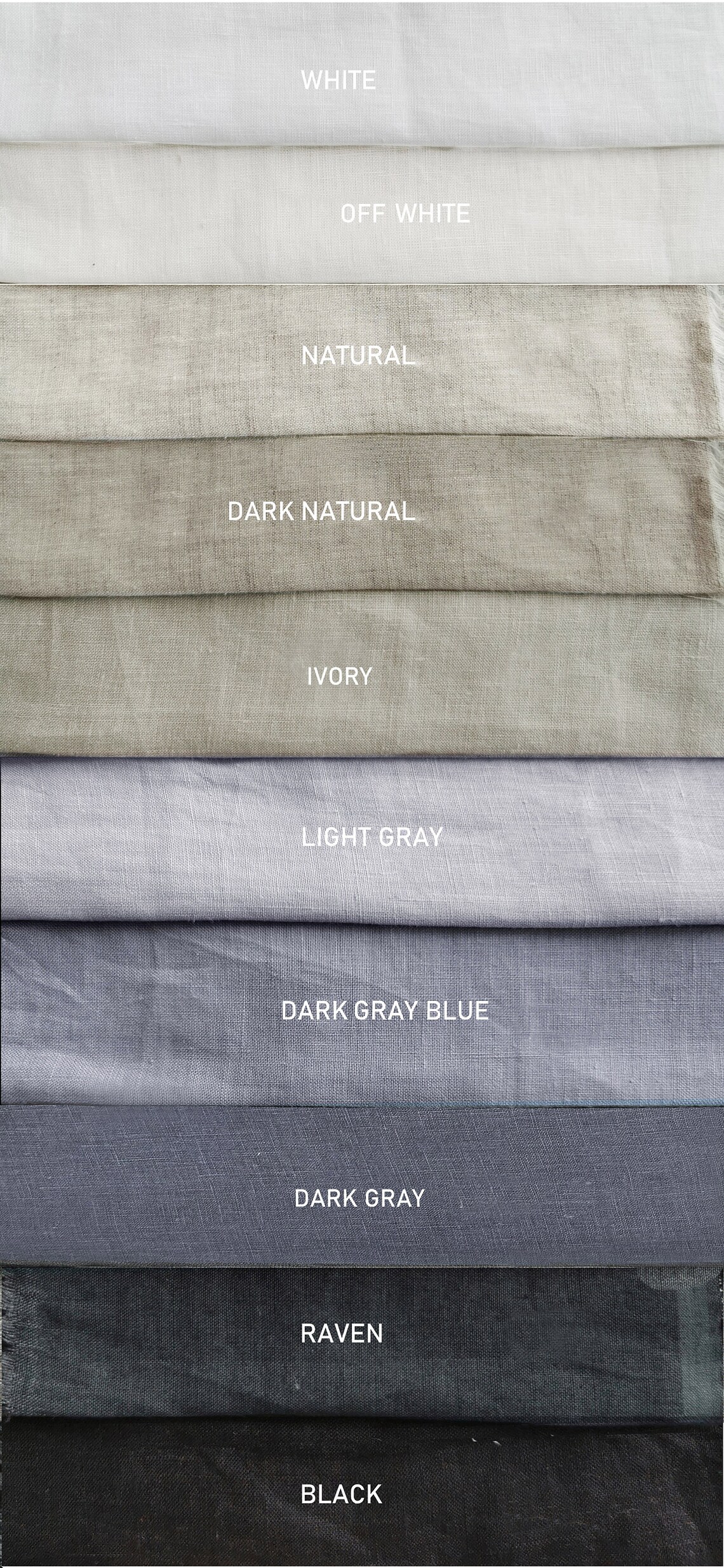 34 Colours ,dark Gray Blue Colour, A Pair of 100% Linen Curtains ...
