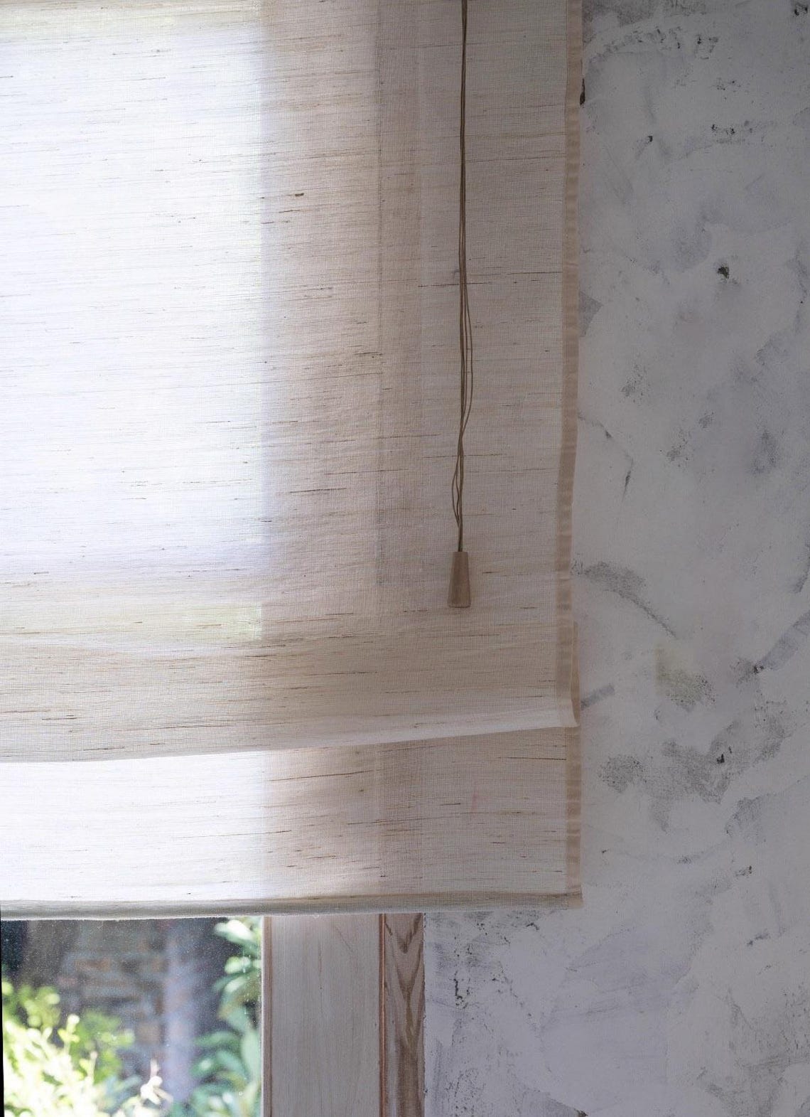 100% Ramie off White Custom Roman Shades With Cord, Roman Shade With ...