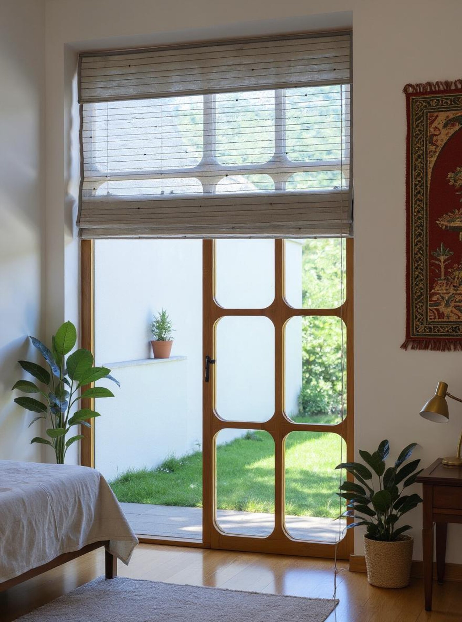 Linen Custom Roman Shades With Cord, Roman Shade With Valance, Luxury ...