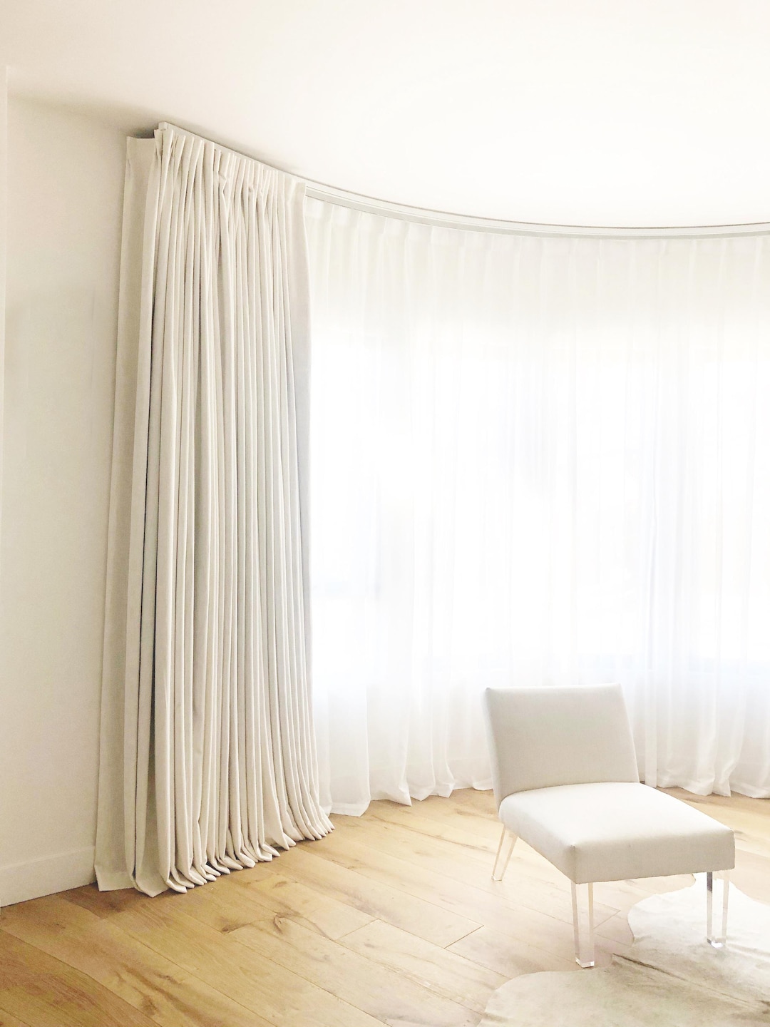 IM4, A Pair of off White Curtains, Heavy Weight Cotton Blend Curtains ...