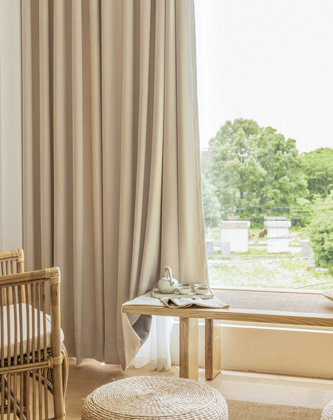 100 Colors,mvb-02, A Pair of Ivory Curtains , Blackout Living Room ...