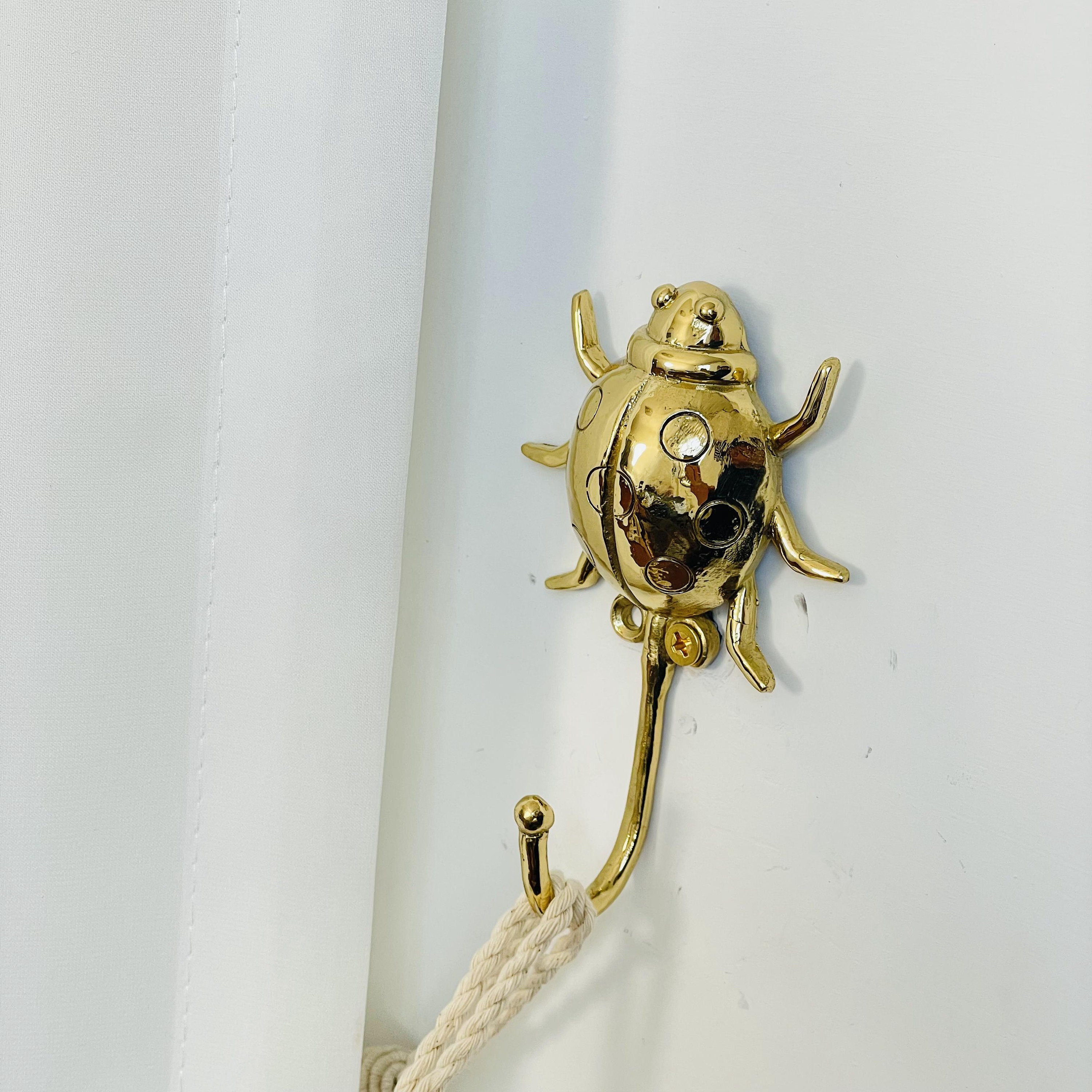 Handmade Solid Brass Ladybug Wall Hook ,antique Gold Animal Decorative ...