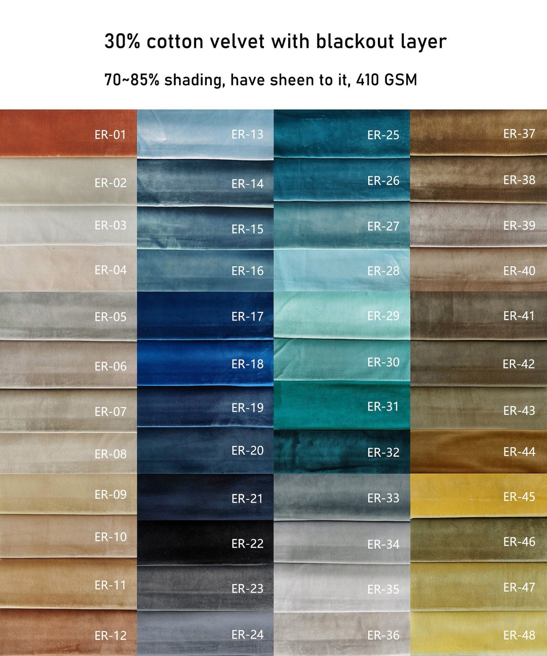 82 Colors, Heavy Weight Velvet Fabric Samples, 30% Cotton ,velvet ...