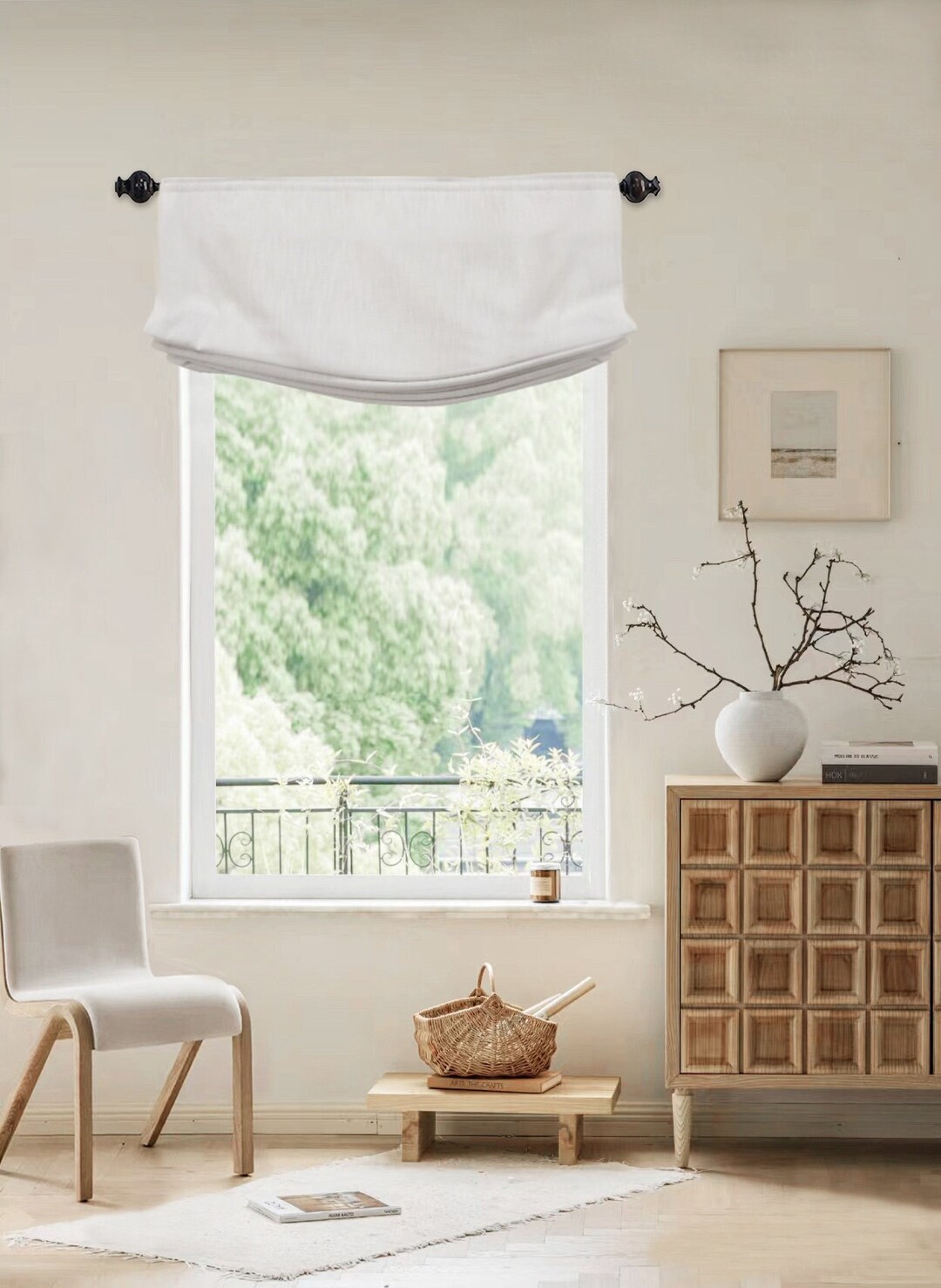 85 Colors,solid Faux (fake) Relaxed Roman Shade Valance, Window ...