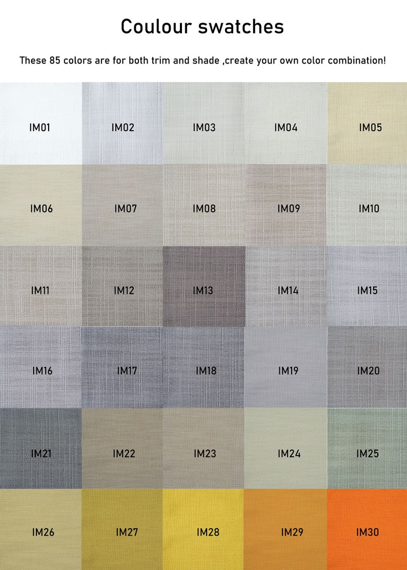 85 Colors Custom Roman Shades With Chain Mechanism,solid Relaxed Roman ...