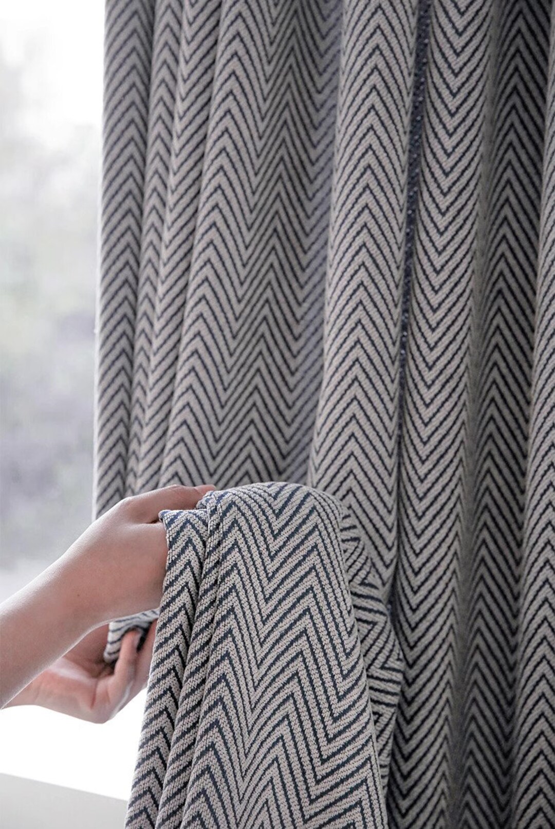 7 Colours A Pair of Chenille Curtains With Chevron Pattern,custom ...