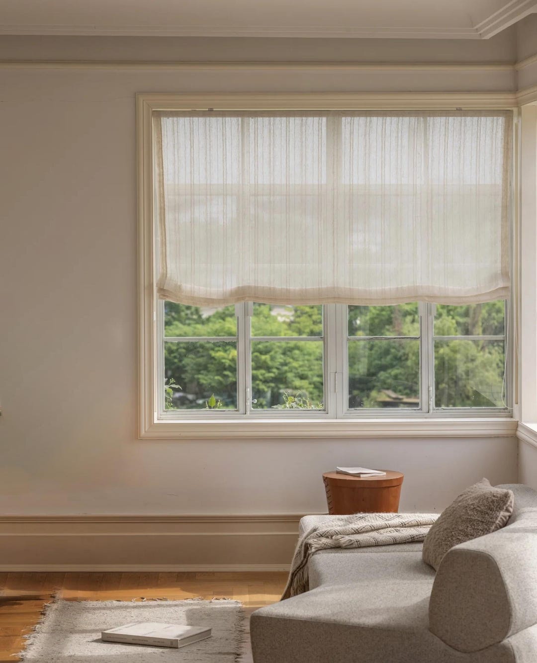 Many Colors,striped Linen Blend Sheer Custom Soft Roman Shades With ...