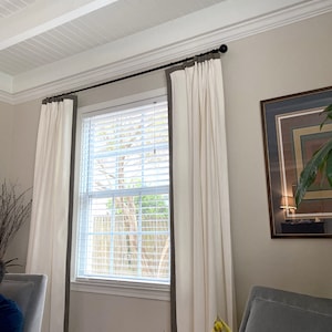 A Pair of Curtains With Border Trim, Custom Heavy Weight Cotton Blend ...
