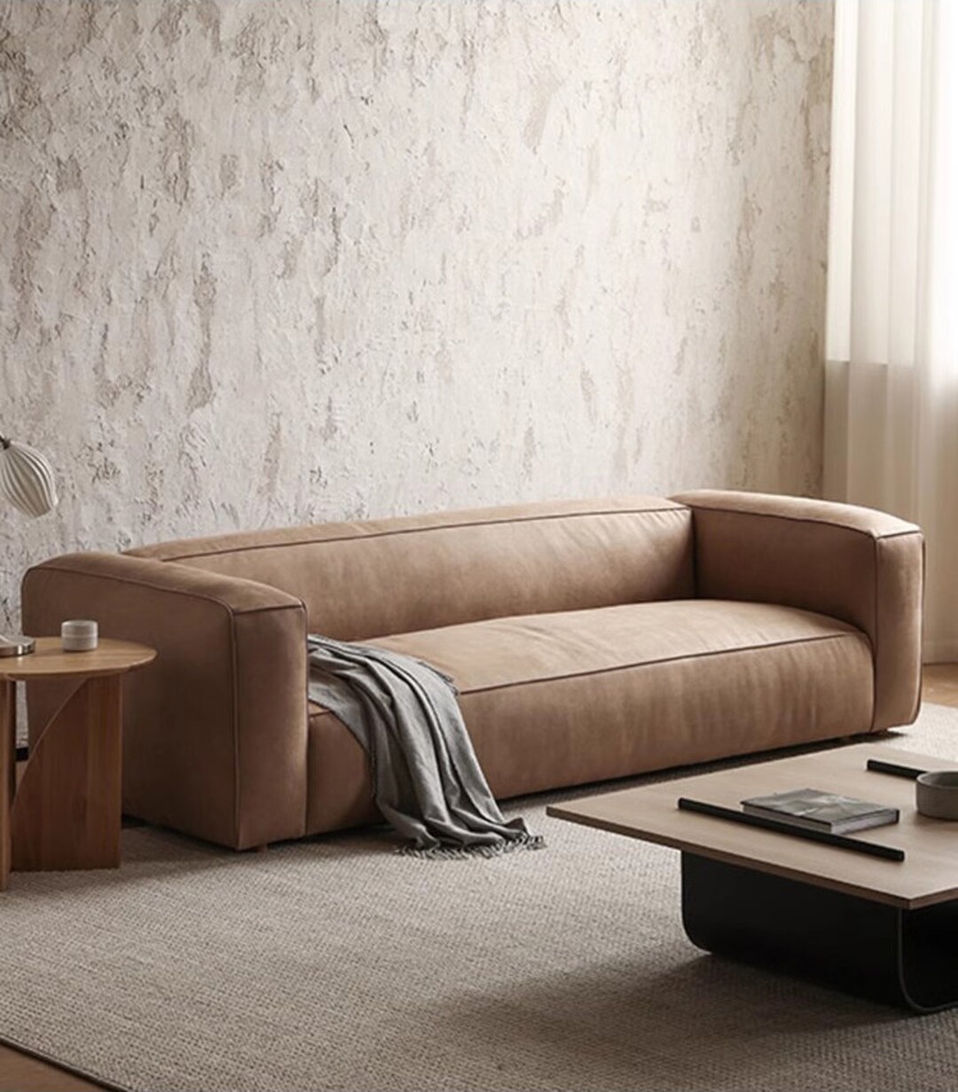 200 Color Options,full Custom Sofa Cover, Crazy Horse Faux Leather ...