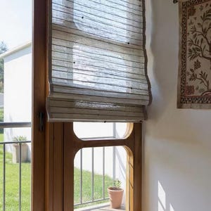Linen Custom Roman Shades With Cord, Roman Shade With Valance, Luxury ...