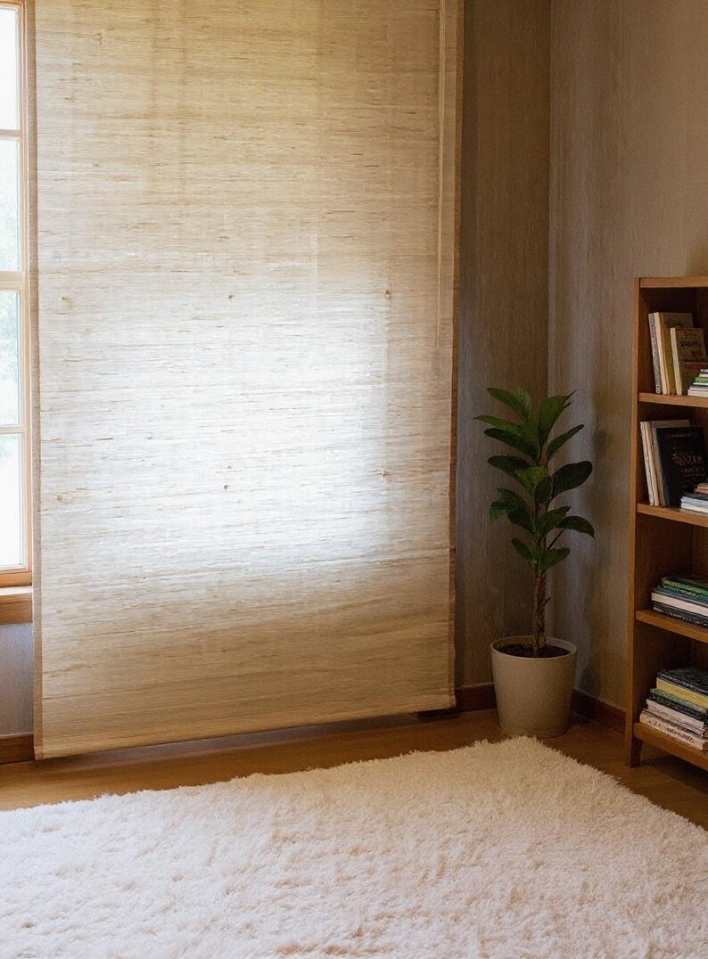 100% Heavy Weight Ramie Custom Roman Shades With Cord, Roman Shade With ...