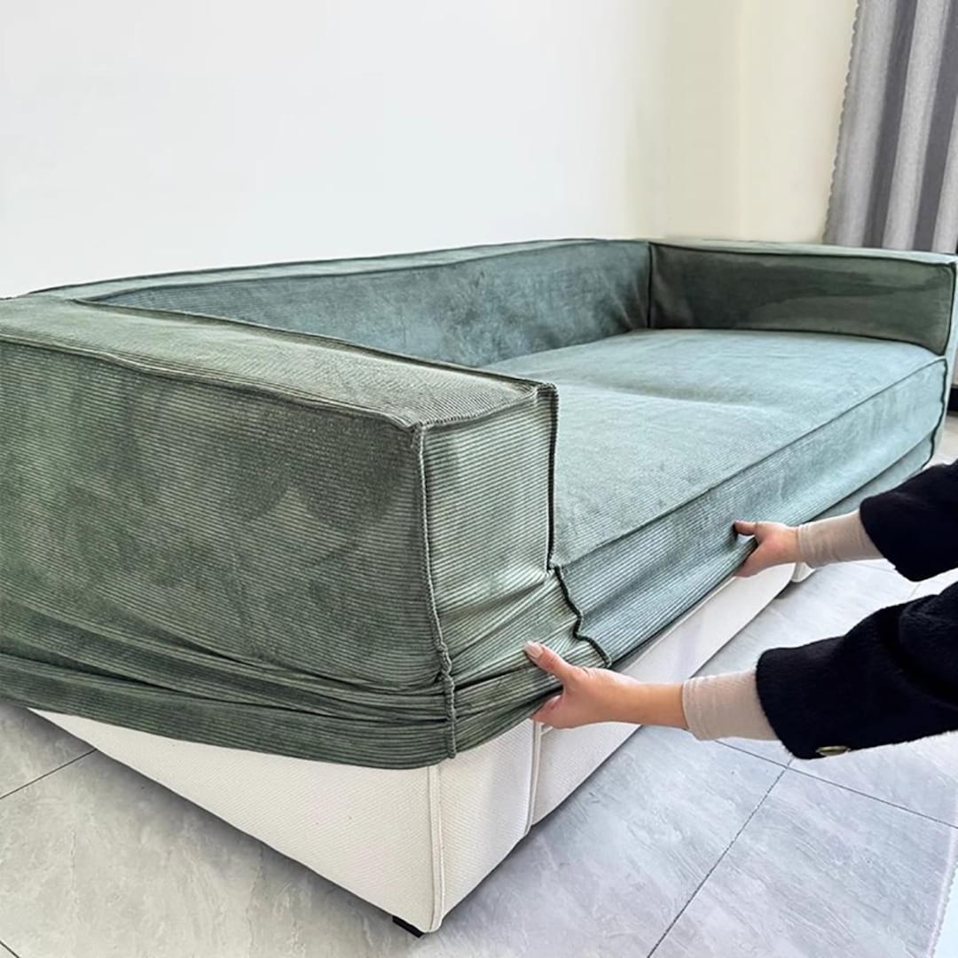 600+fabric Options, Full Custom Sofa Cover WITHOUT Cushions, Corduroy ...