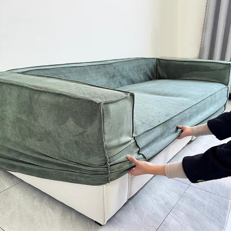 600+fabric Options, Full Custom Sofa Cover WITHOUT Cushions, Corduroy ...