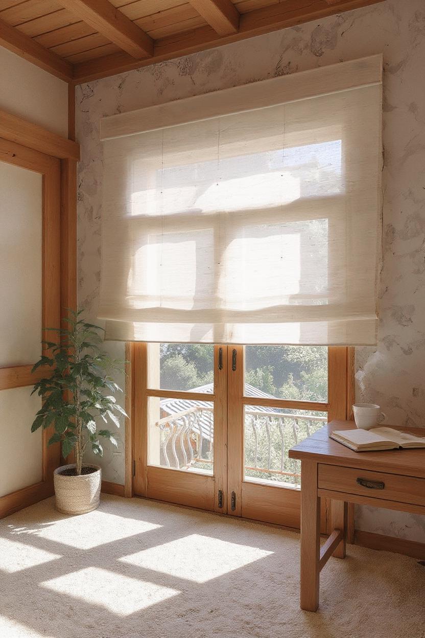 100% Ramie off White Custom Roman Shades With Cord, Roman Shade With ...