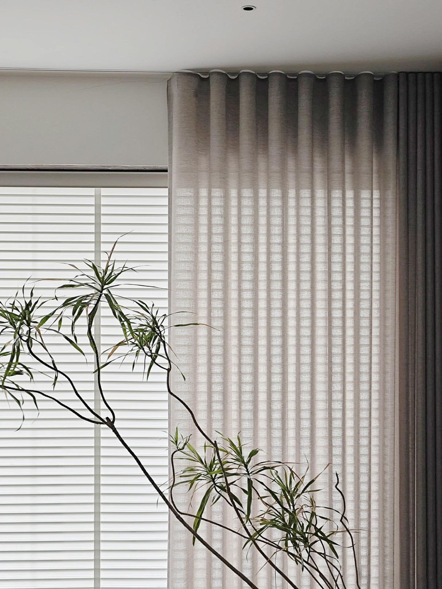 Ripple Folds Sheer Curtains, Track Included, Linen Blend Sheer Curtains ...