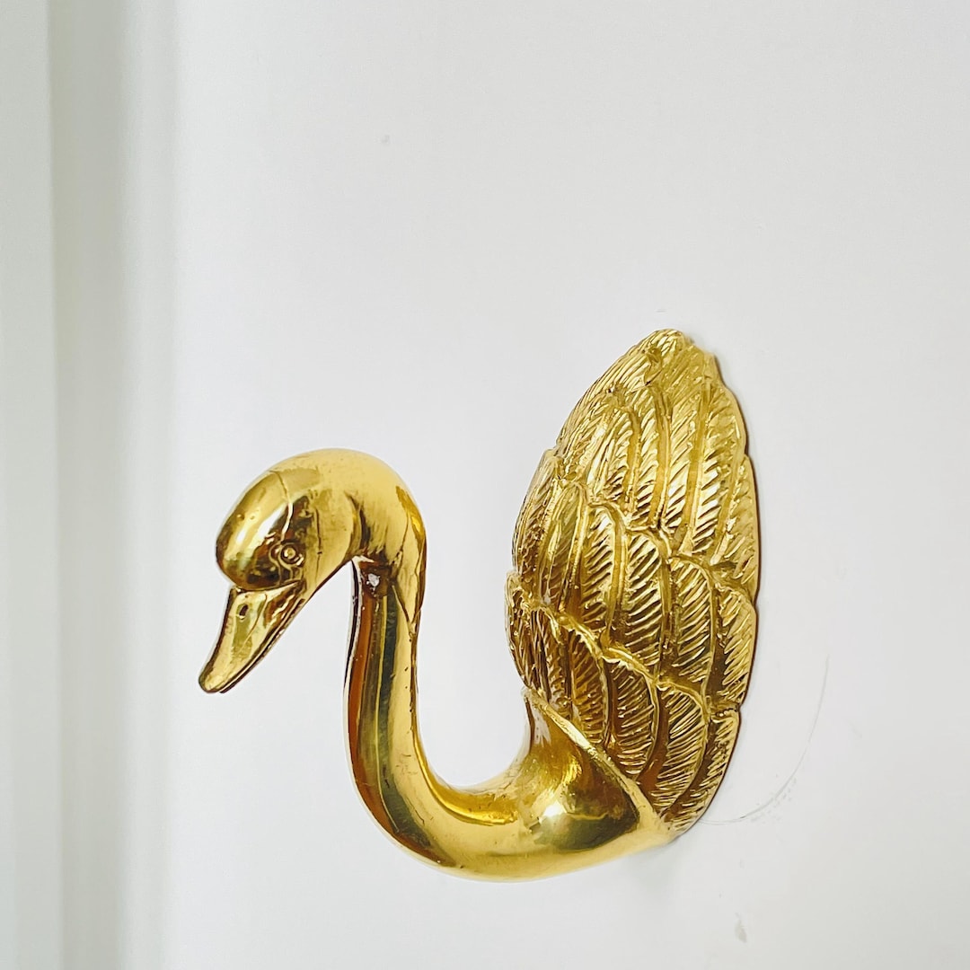 Handmade Solid Brass Swan Wall Hook ,antique Gold Animal Decorative Hook,lost Wax Casting, Towel ...