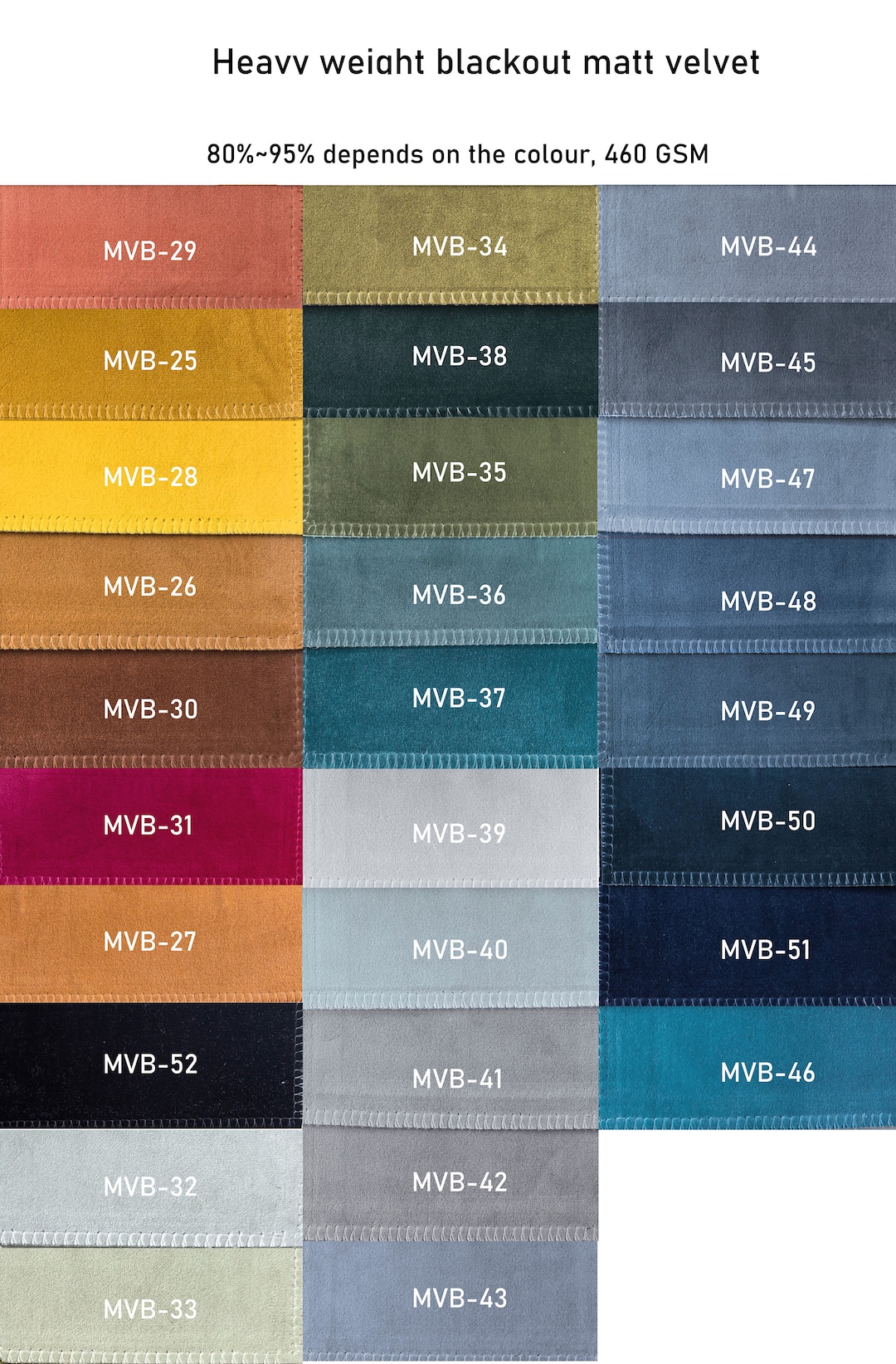 Blackout Matt Velvet Fabric Samples,fabric by Meters,110" Wide, Fabric ...