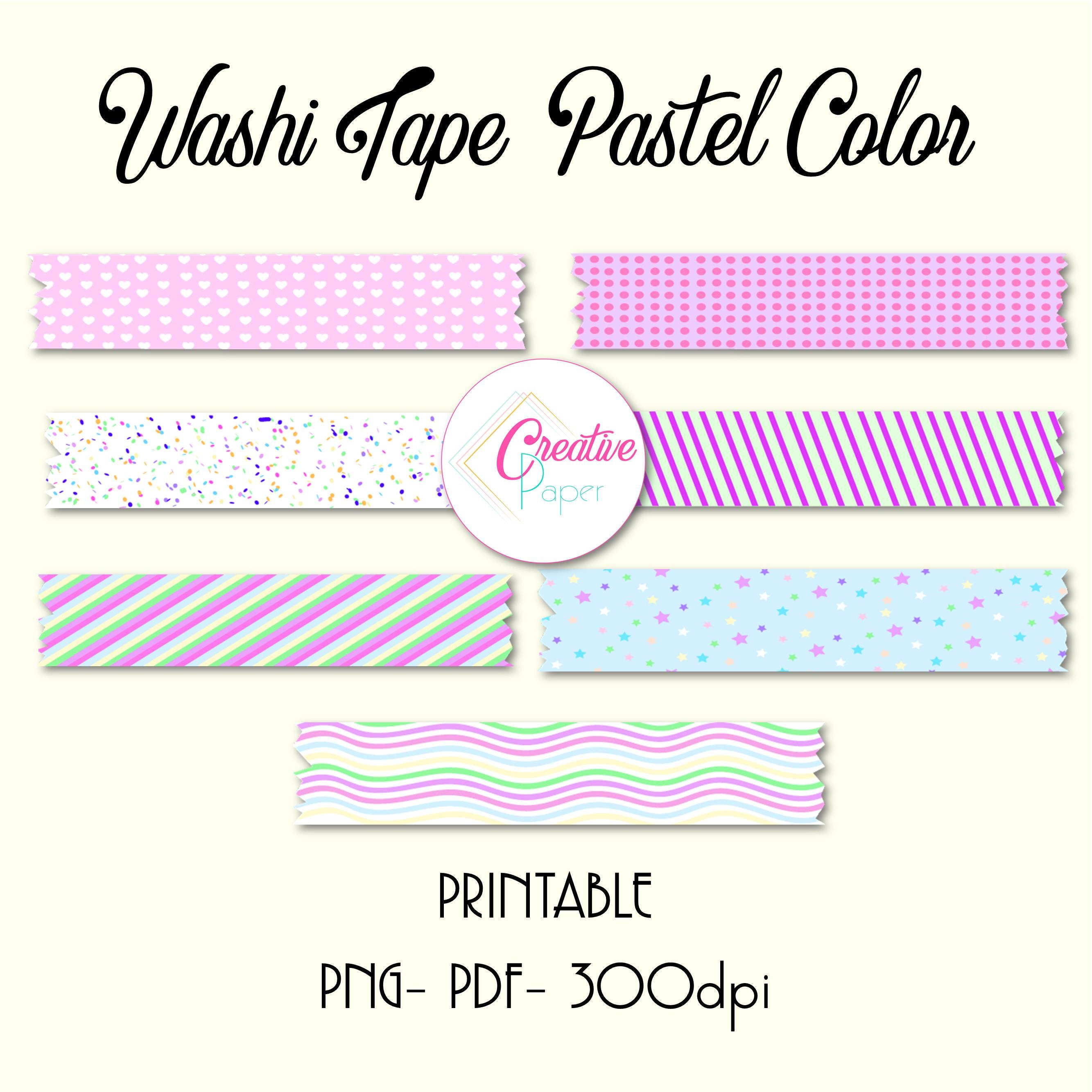 Tape Washi Tape Printable Pastel Colors Digital Washi Pastel | Etsy