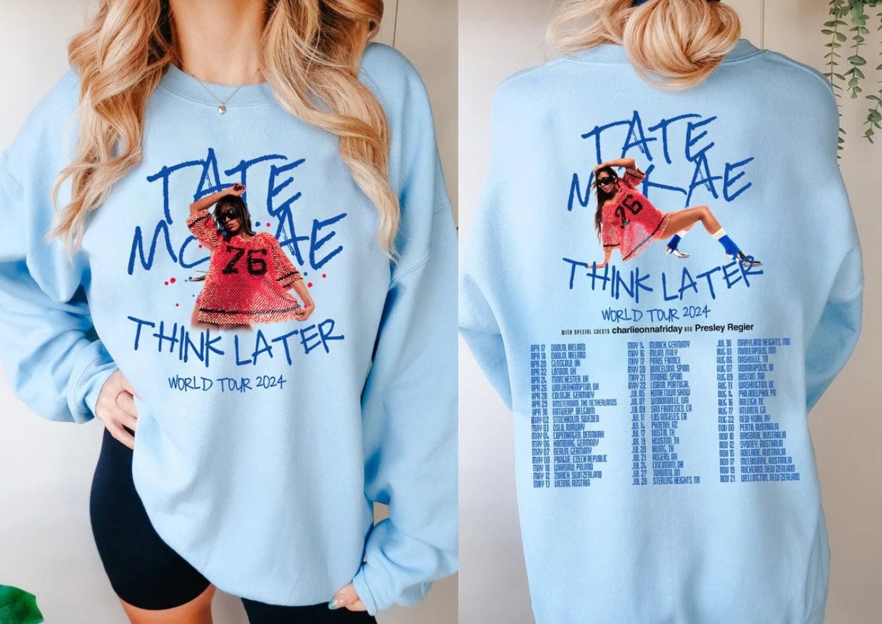 Tate Mcrae The Think Later World Tour 2024 Shirt, Tate Mcrae Fan Shirt ...