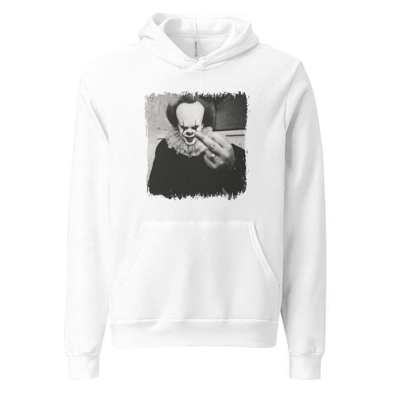 Pennywise Middle Finger Hoodie – Unisex Black Bella Canvas Pullover ...