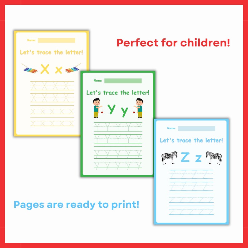 A-Z 26 Alphabet Letter Tracing Worksheets for Children, Printable ...