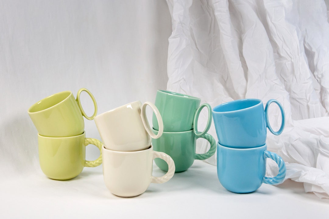 Handmade Mustard Porcelain Mug: Twisted Handle Ceramic Coffee Cup - Etsy