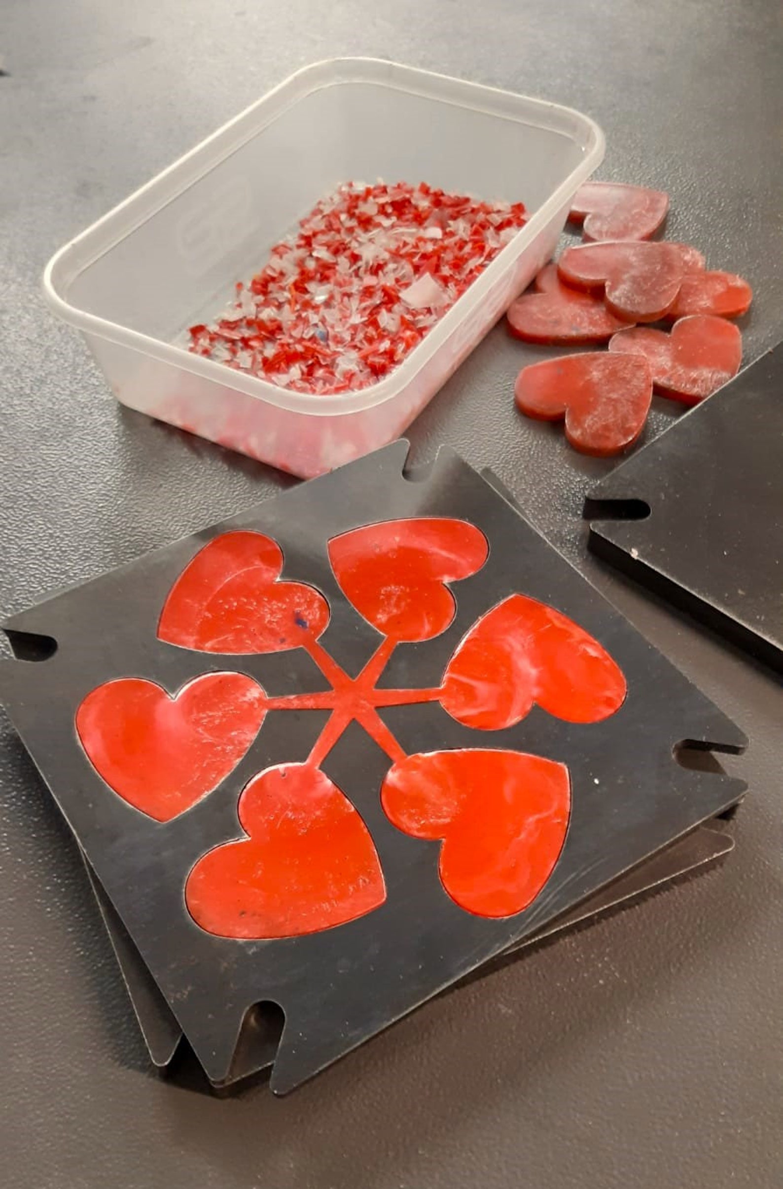 Recycled Plastic Heart Keyrings - Handmade and Sustainable - Etsy