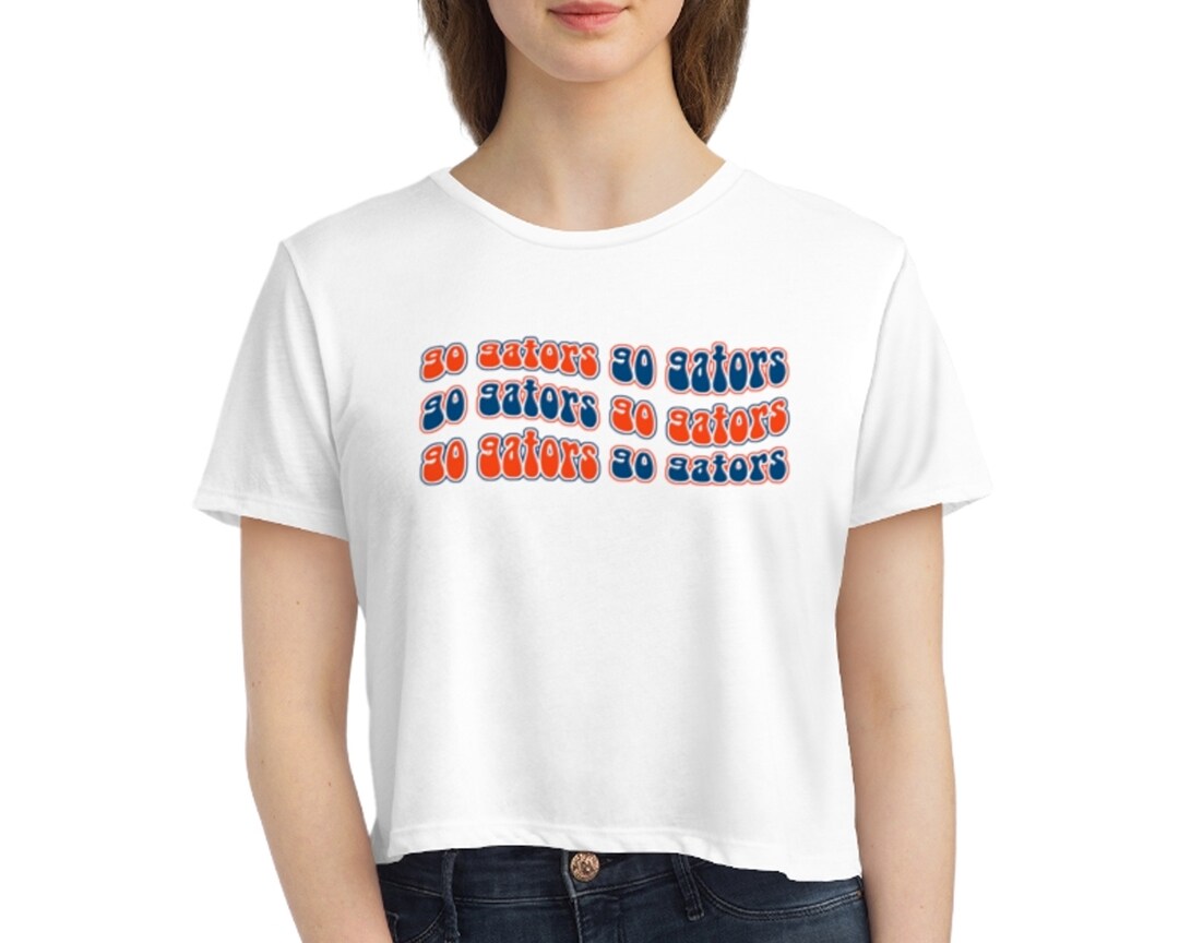 Go Gators Crop Top Shirt Wavy Retro Font - Etsy